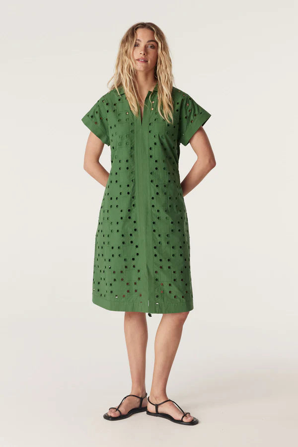 Ally Embroidered Dress - Green – Hadley & Home