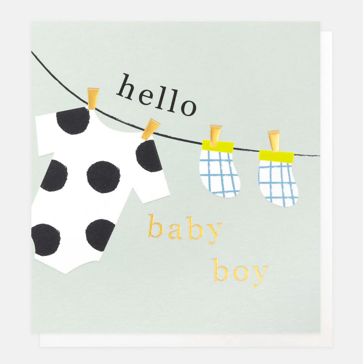Hello Baby Boy Washing Line Card – Hadley & Home